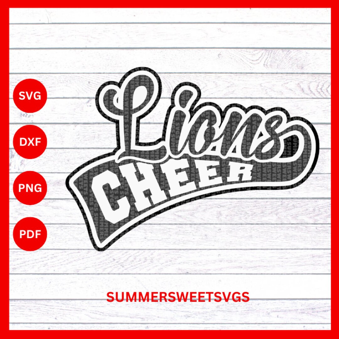 Lions Svg File, Lions Cheer Svg, Team Spirit, Lion Mom, Football ...