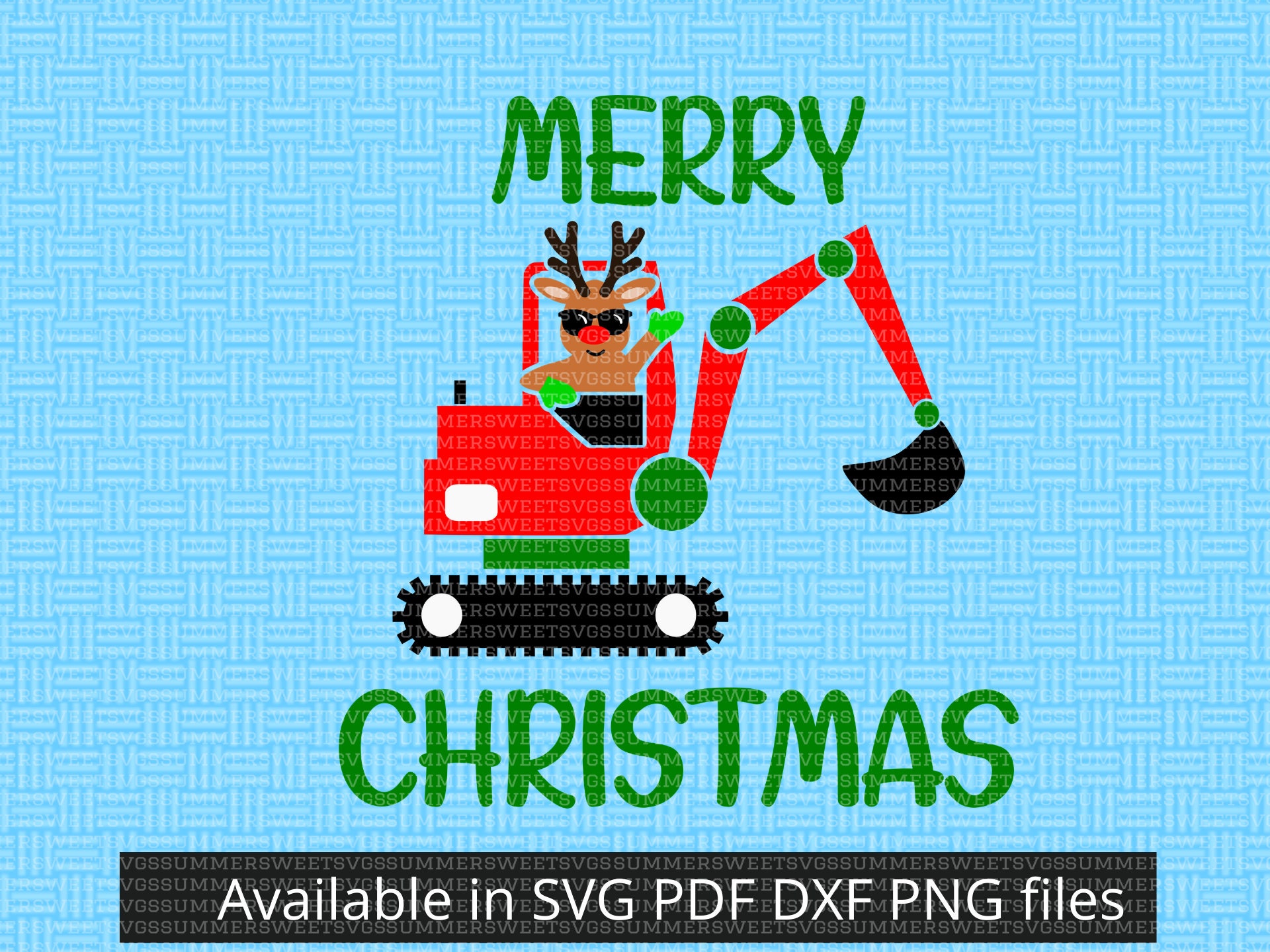 Merry Christmas SVG Bulldozer SVG Boys Christmas Digger Svg - Etsy
