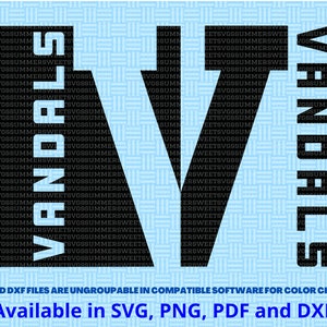 Vandal Svg, School Pride Cut File, Monogram Design, Sublimation Png ...