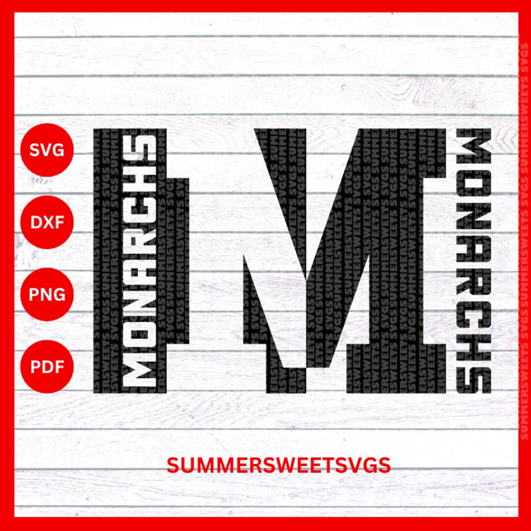 Monarchs Svg School Pride Cut File Monogram Design - Etsy