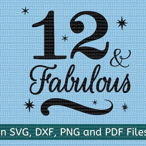 Twelve and Fabulous Svg,12th Birthday, Birthday Shirt Svg, 12th Happy ...