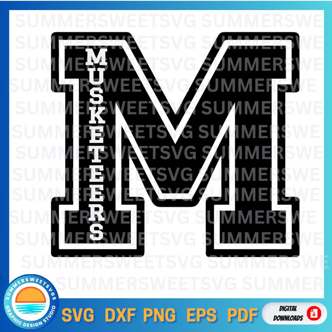 Musketeers Svg, School Pride SVG, Letter M Svg, Boys Design, Team ...