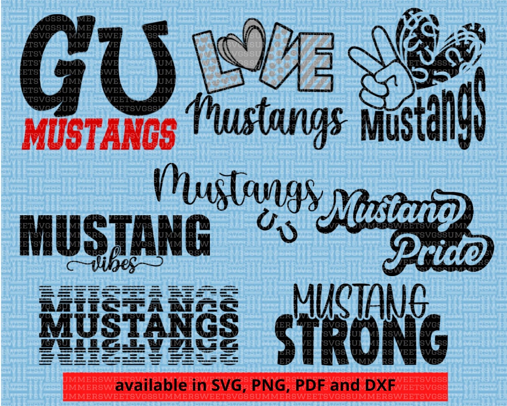 Mustang Svg Bundle Mustangs SVG Horseshoe SVG Cheerleader - Etsy