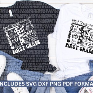 First Grade Svg, First Grade Typography Svg, Back to School Svg, School ...