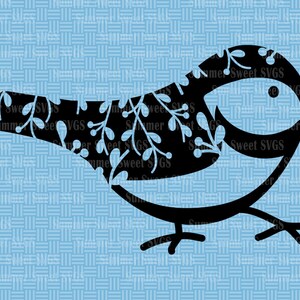 Bird SVG Small Bird With Flowers Songbird Svg Bird - Etsy