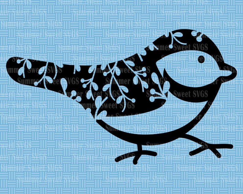 Bird SVG Small Bird With Flowers Songbird Svg Bird | Etsy