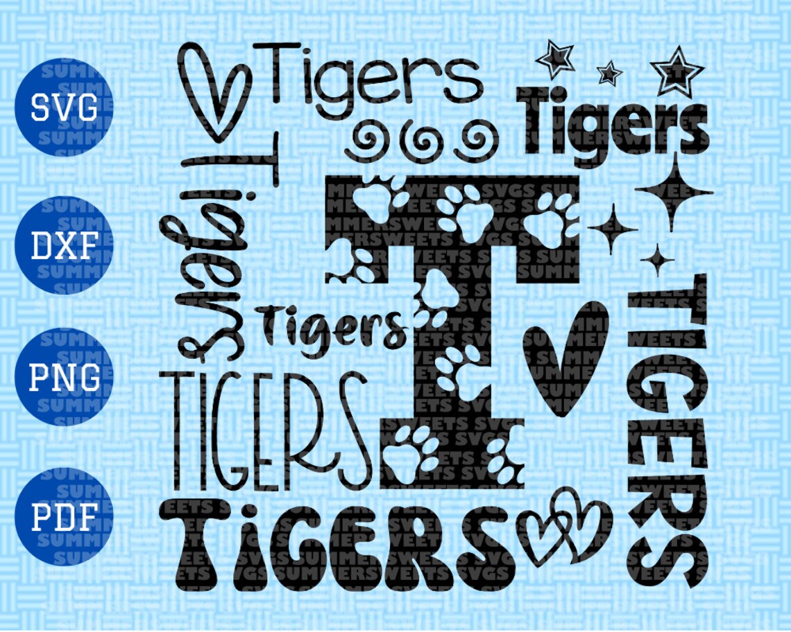 Tigers Typography Svg Tigers Svg Tigers Cheer Svg Team - Etsy