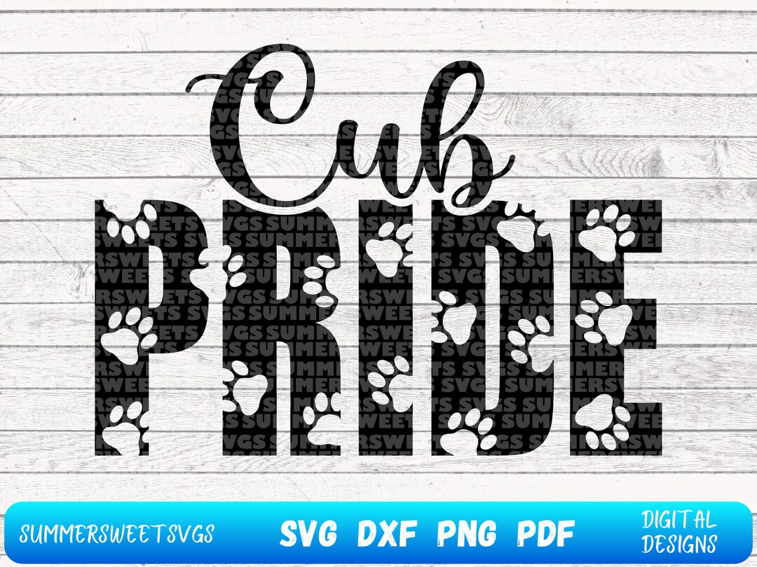 Cub Pride SVG Paw Print Svg Team Spirit Svg Pride Shirt - Etsy