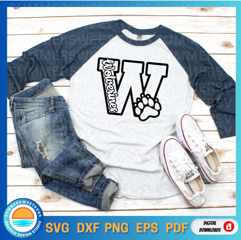 Wolverines Svg, Cheer Svg, Paw Print Svg, Cheer Mom, Team Spirit Svg, T ...
