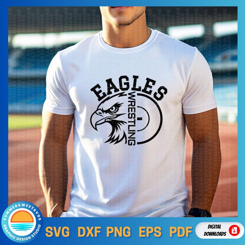 Eagle Wrestling Svg Dxf Png Sport Svg Eagles Wrestler Design Cricut Cut ...