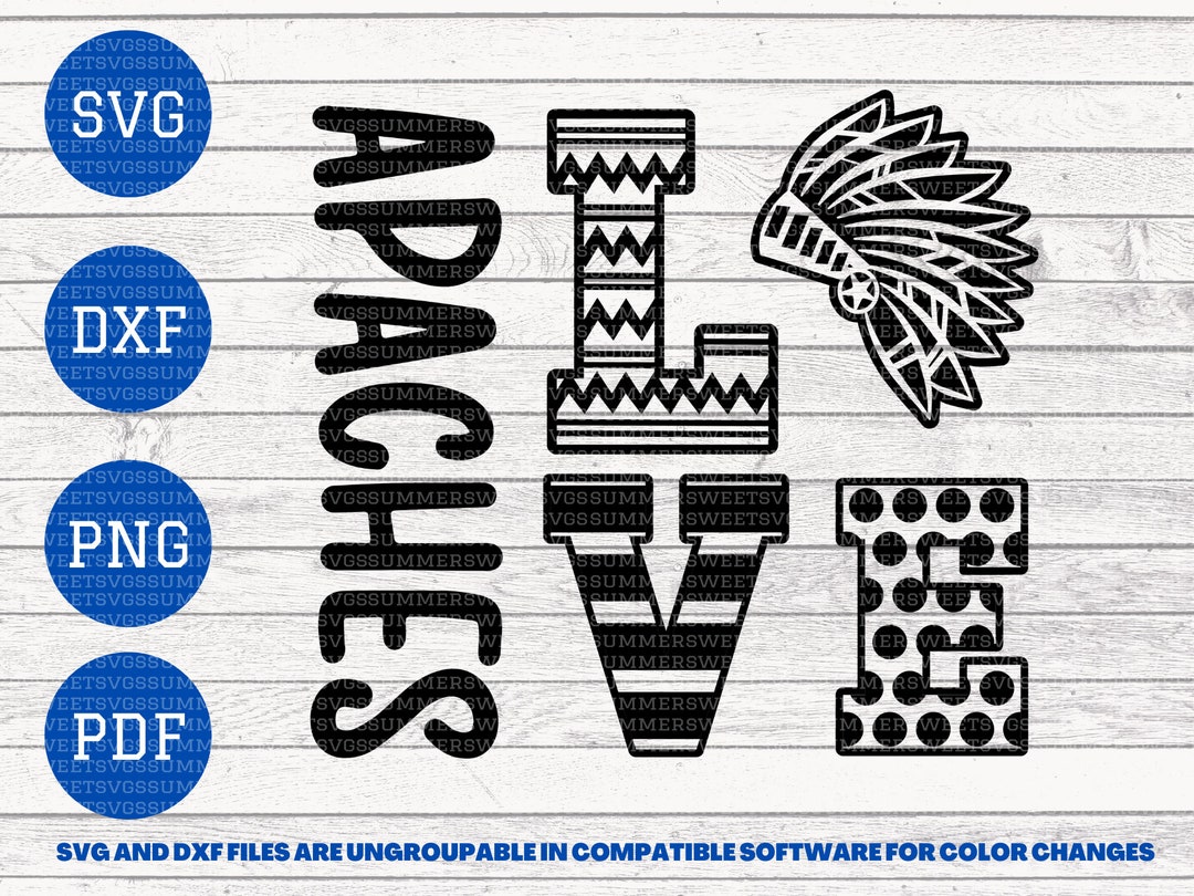 Love Apaches SVG Apaches Team Spirit Teacher Student Shirt - Etsy