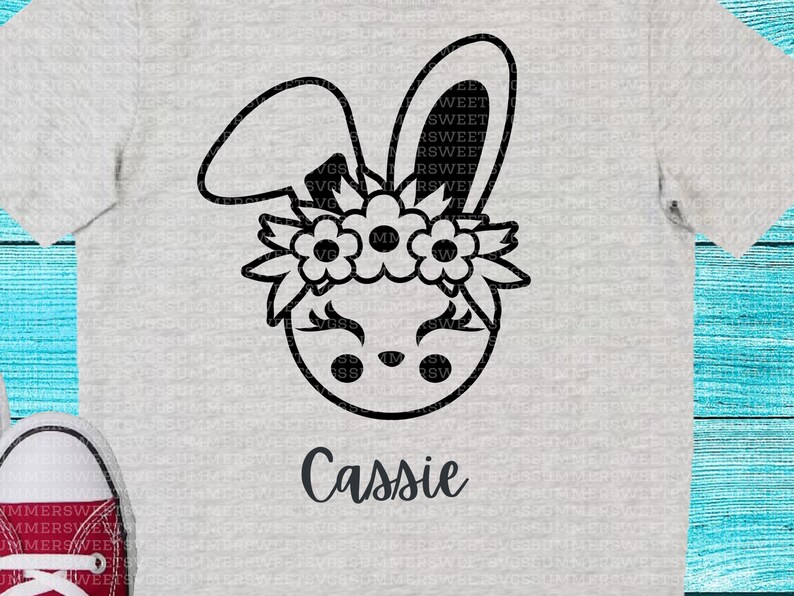 Easter Bunny SVG Girls Easter Bunny SVG Bunny With Floral - Etsy