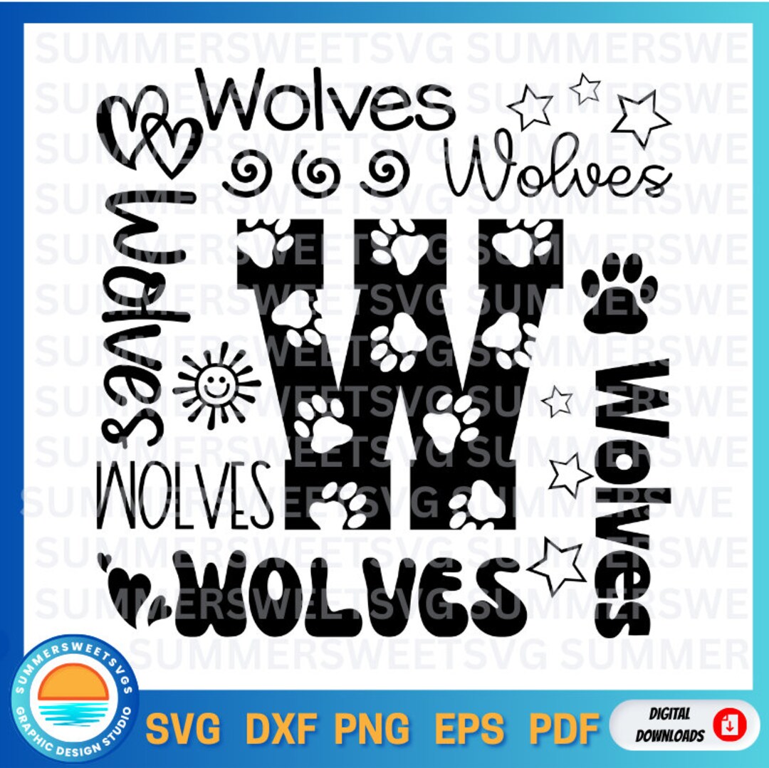 Wolves Typography Svg, Wolves Svg, Wolves Cheer Svg, Team Spirit Svg ...