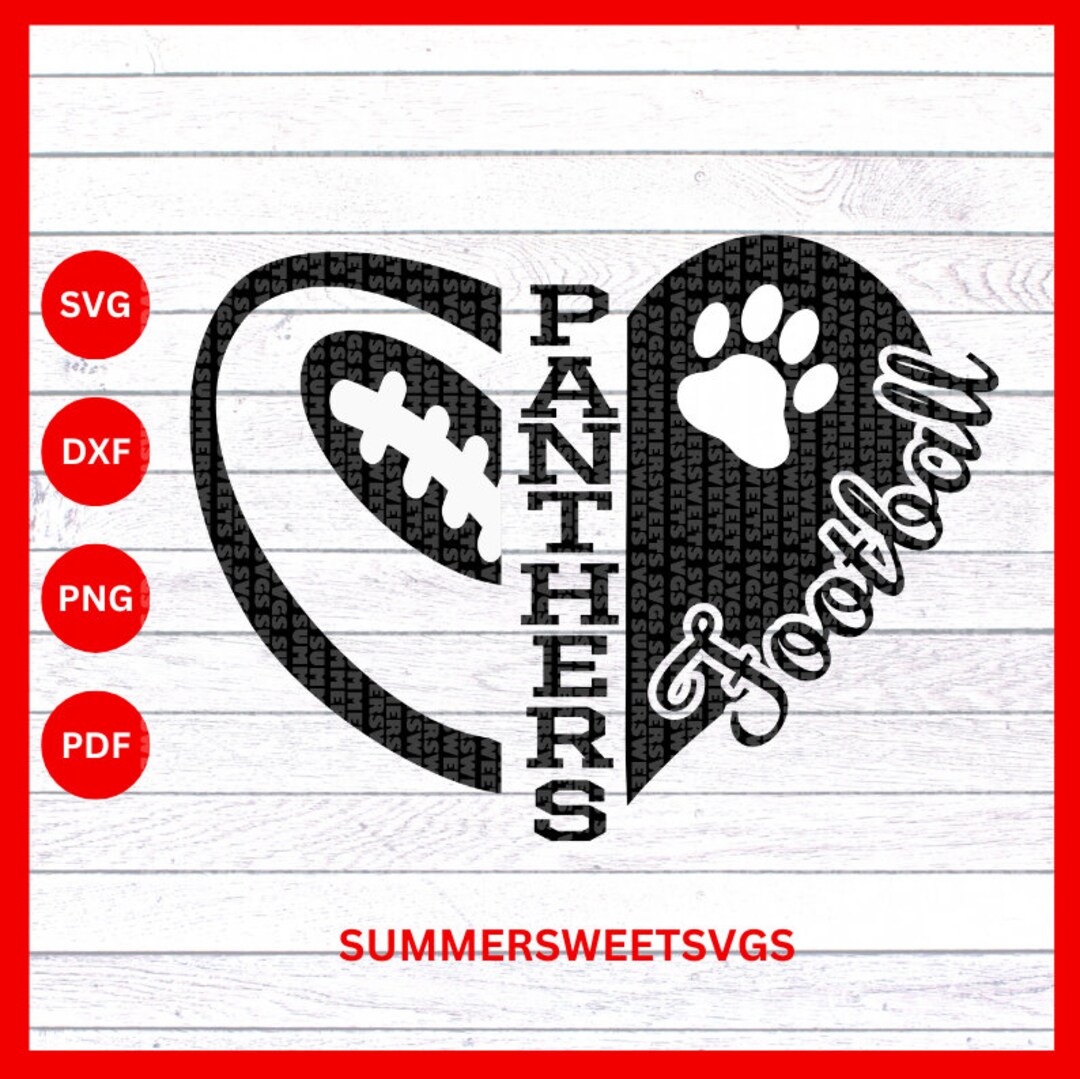 Panthers SVG, Cricut Cut File, Monogram, Panther Paw Prints, Svg Cut ...