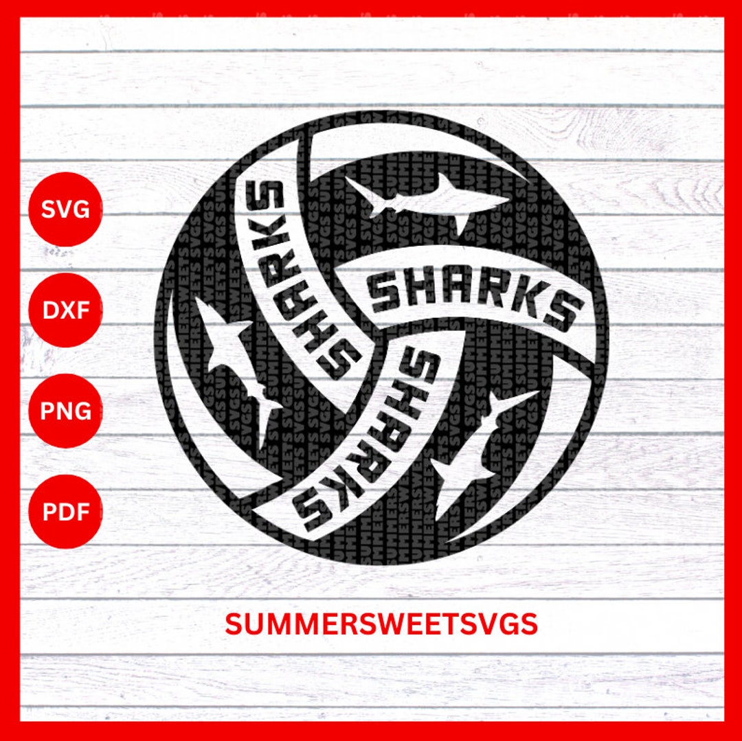 Sharks Svg Team Spirit Volleyball Svg Cheer Mom Cricut Cut - Etsy