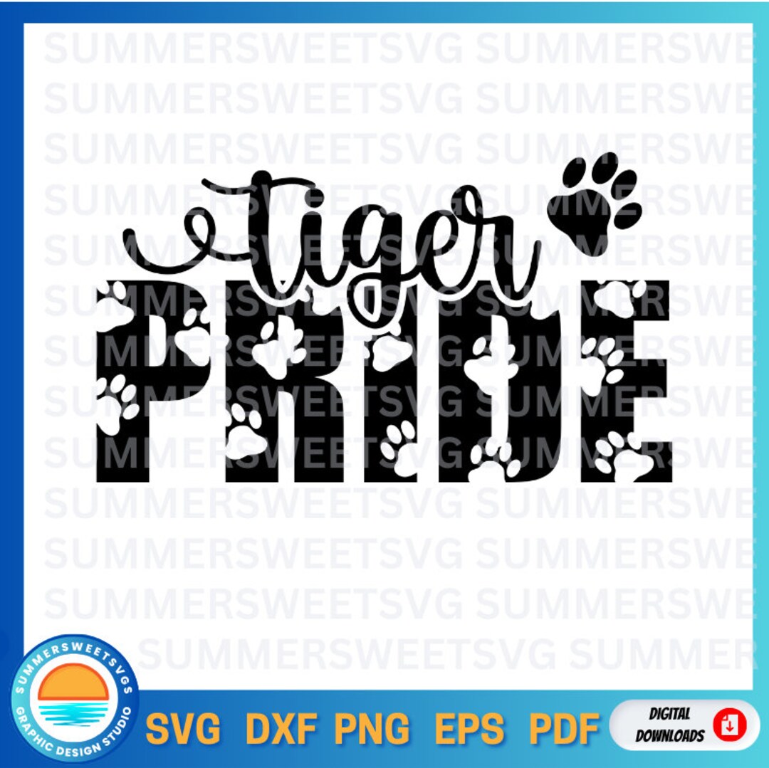 Tiger Pride SVG, Paw Print Svg, Team Spirit Svg, Pride Shirt Svg, Cheer ...