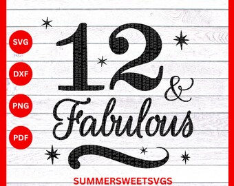 Cursive Script Number Twelve Vector Image Cut Files With SVG - Etsy