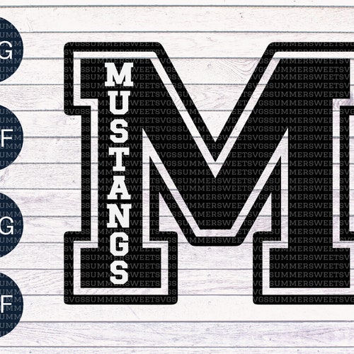 Mustangs SVG Letter M Svg Cheer Svg School Spirit - Etsy