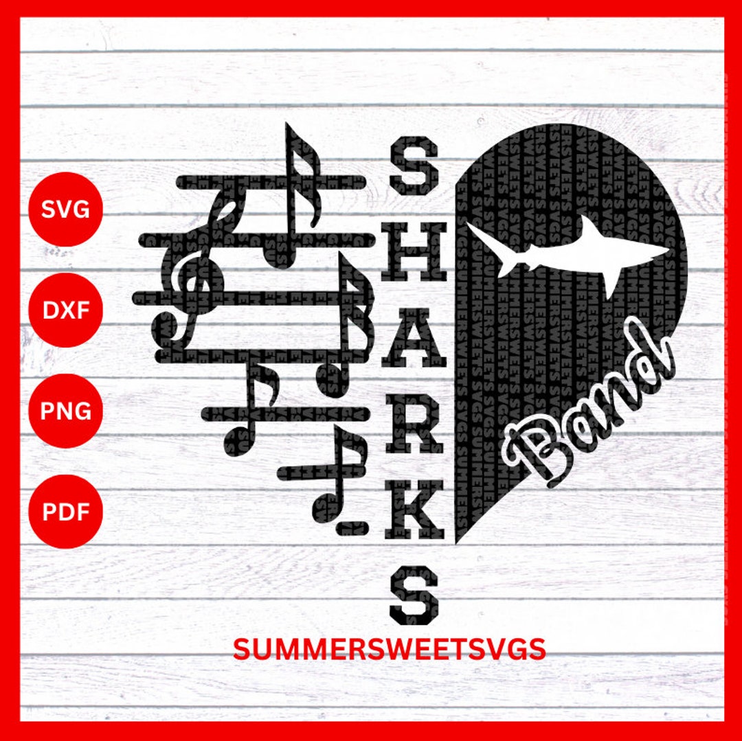 Sharks Svg, Sharks Png, Marching Band Svg, Band Mom Svg, School Spirit ...