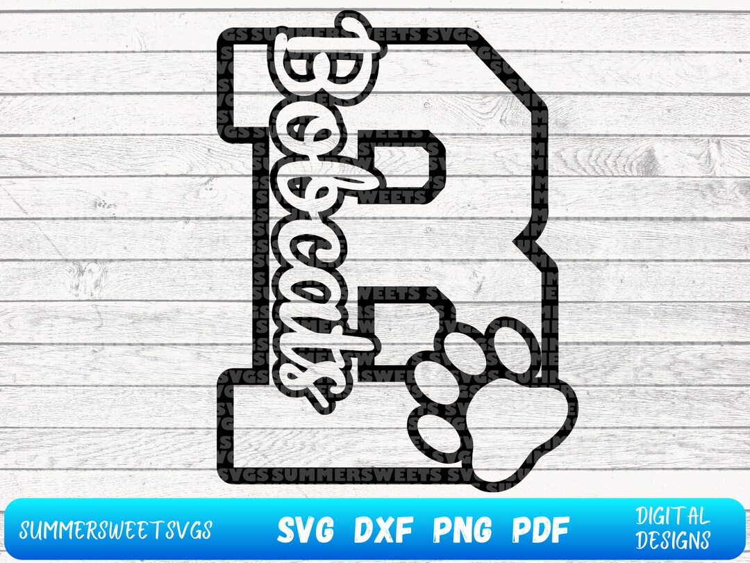 Bobcats SVG Letter B Svg Paw Print Svg Cheer Svg Team - Etsy
