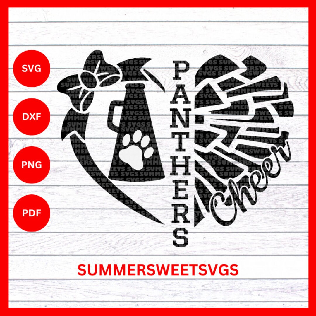 Panthers Svg Panther Cheer Cut File Cheerleader Svg Pom Pom - Etsy