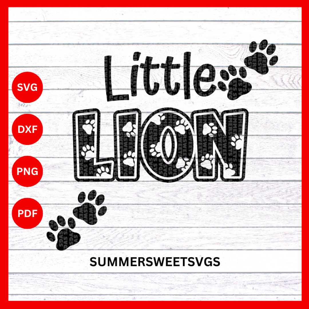 Lion SVG Paw Print SVG Little Lion Elementary School - Etsy Israel