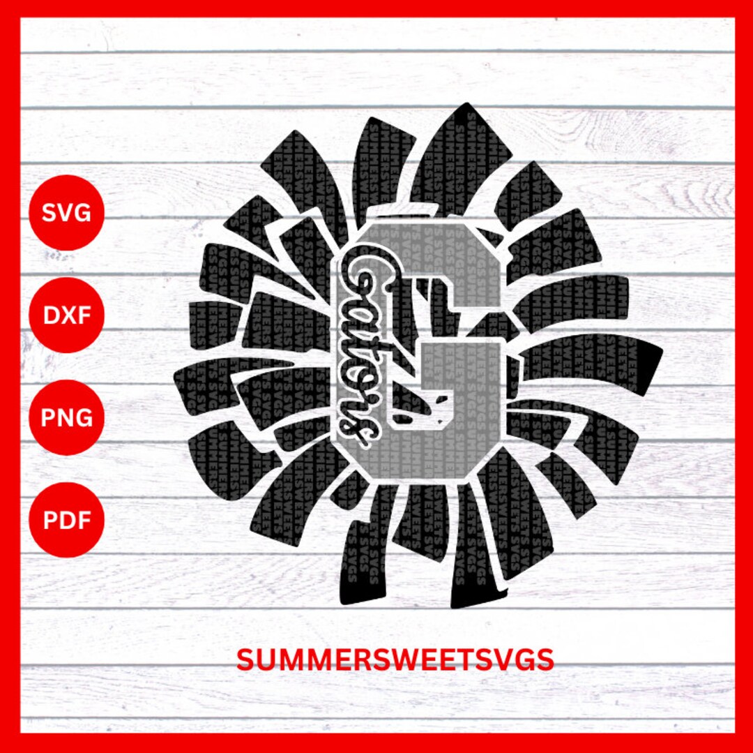 Buy Cheerleader Svg Dxf Png Pom Pom Svg Megaphone Cheer Squad Gators ...