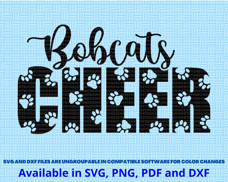Bobcat Cheer SVG Cheerleader Svg Paw Print Cut File Cricut - Etsy