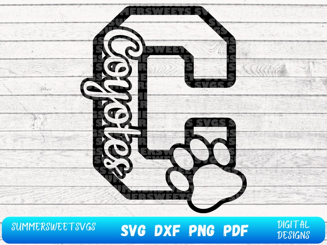 Coyote Svg Dxf Png Coyote Boys Cheer Printable Letter C Mom - Etsy