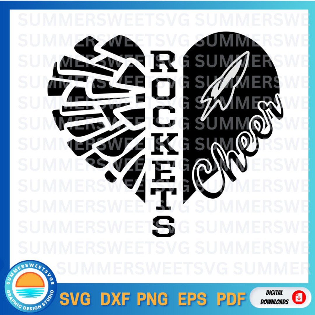 Rockets Svg, Cheerleader, School Spirit, Cheer Mom Svg, Monogram, Heart ...