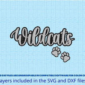 Wildcat SVG Paw Print SVG School Spirit Cut File for Cricut - Etsy