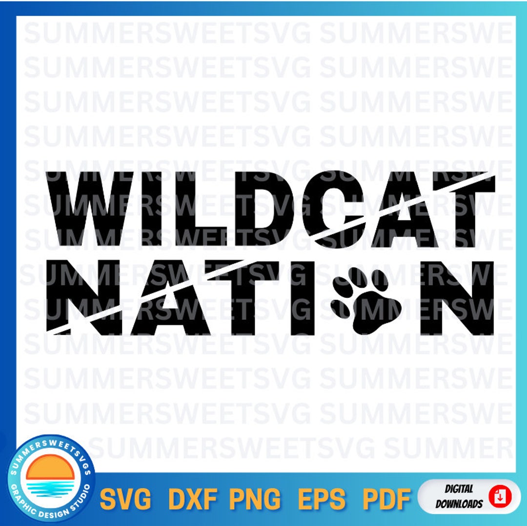 Wildcat Nation, SVG, Wildcat Png, Paw Print Svg, School Pride Svg, Png ...