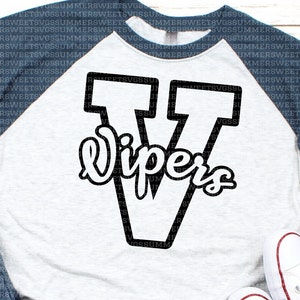 Vipers Svg Dxf Png Boys Cheer Letter V Cheer Mom Vipers Design Cricut ...
