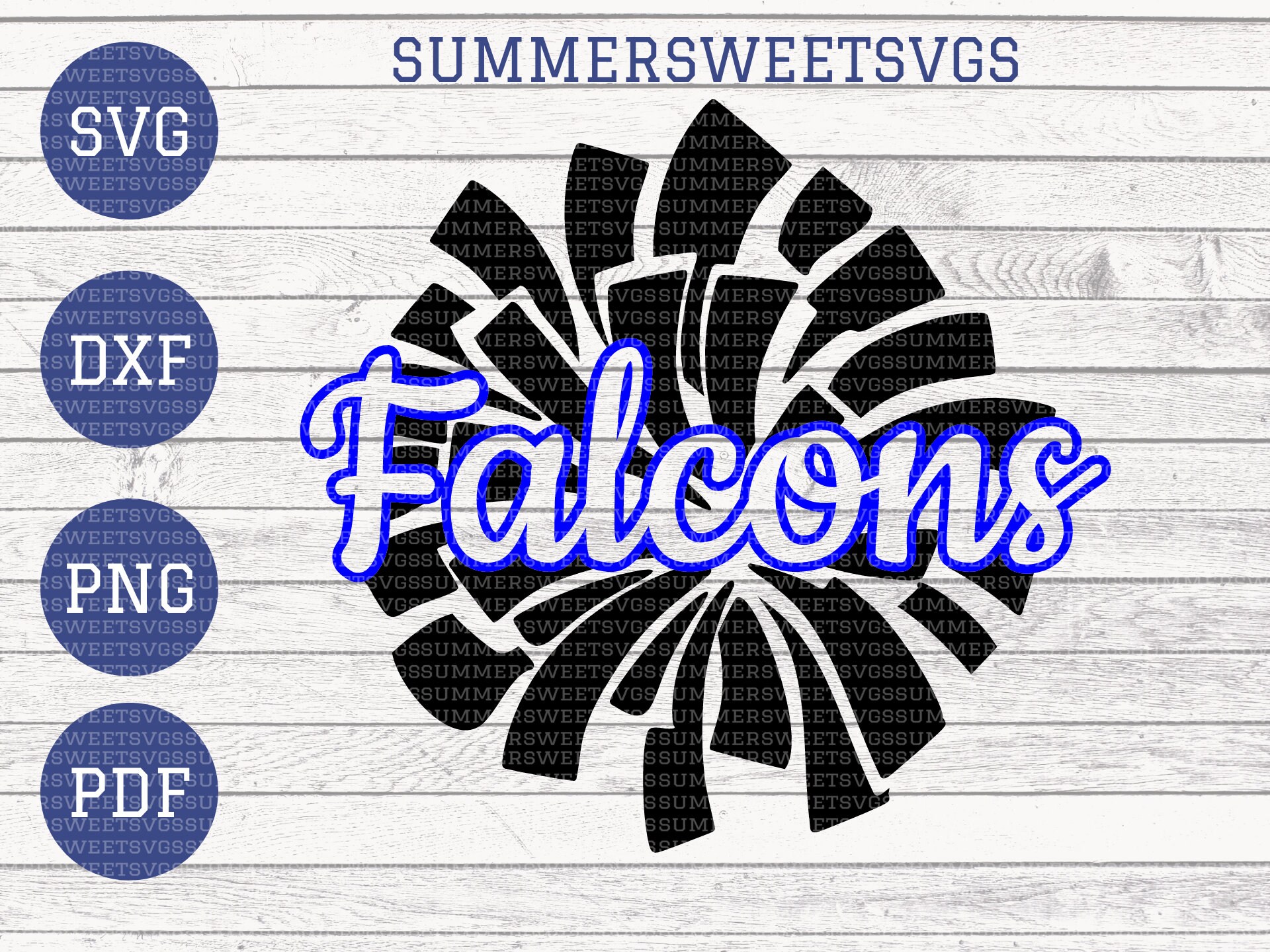 Falcons SVG Cheer Pom Pom Girls Design School Spirit Pdf - Etsy