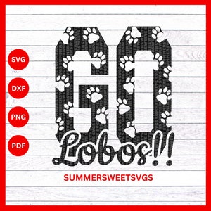 Go Lobos Svg Lobo SVG School Spirit Svg Sublimation Png - Etsy