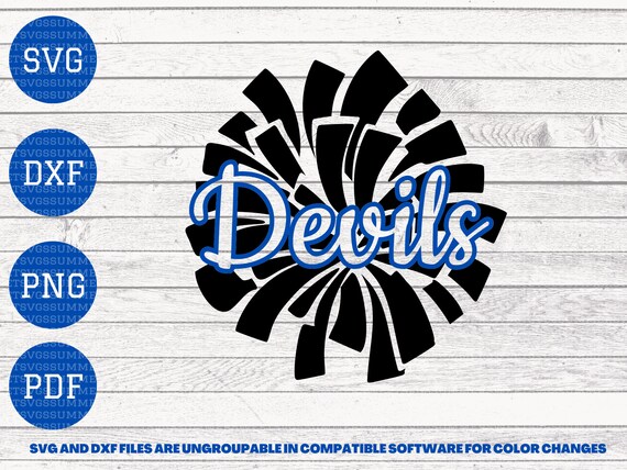 Cheer Svg Pom Pom Svg Cheer Mom Team Spirit Svg Devils - Etsy