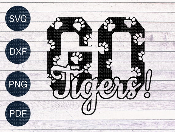 Go Tigers With Paw Print Digital Cut File - Etsy