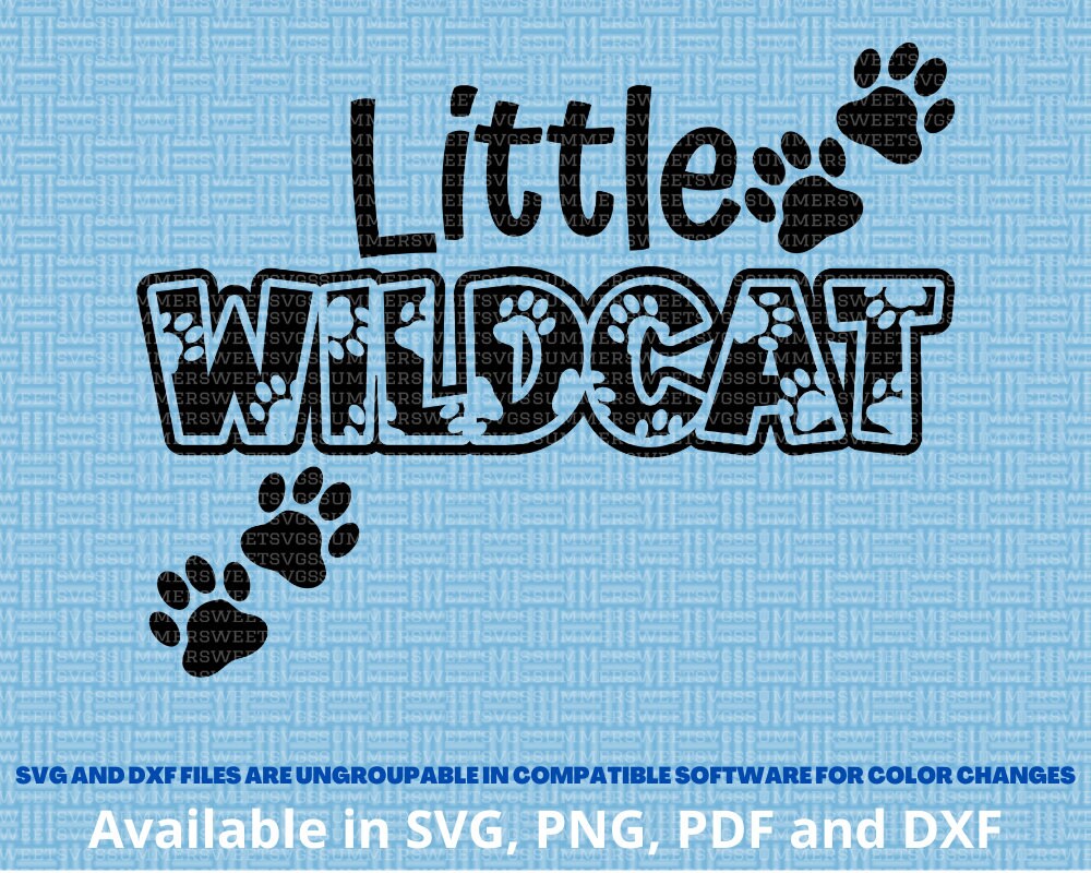 Wildcat SVG Paw Print SVG Little Wildcat Elementary School - Etsy