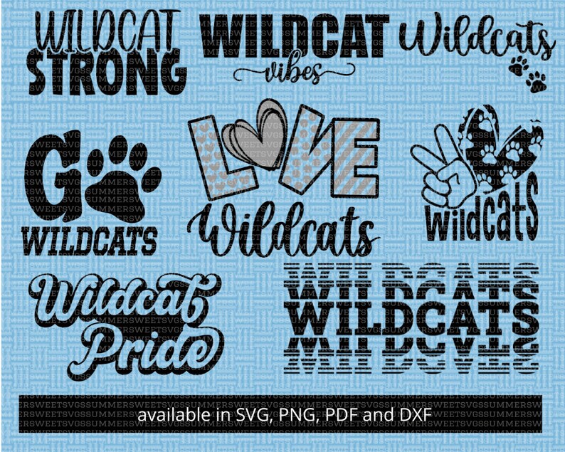 Wildcat Svg Bundle Wildcat SVG Paw Print SVG Cheerleader - Etsy