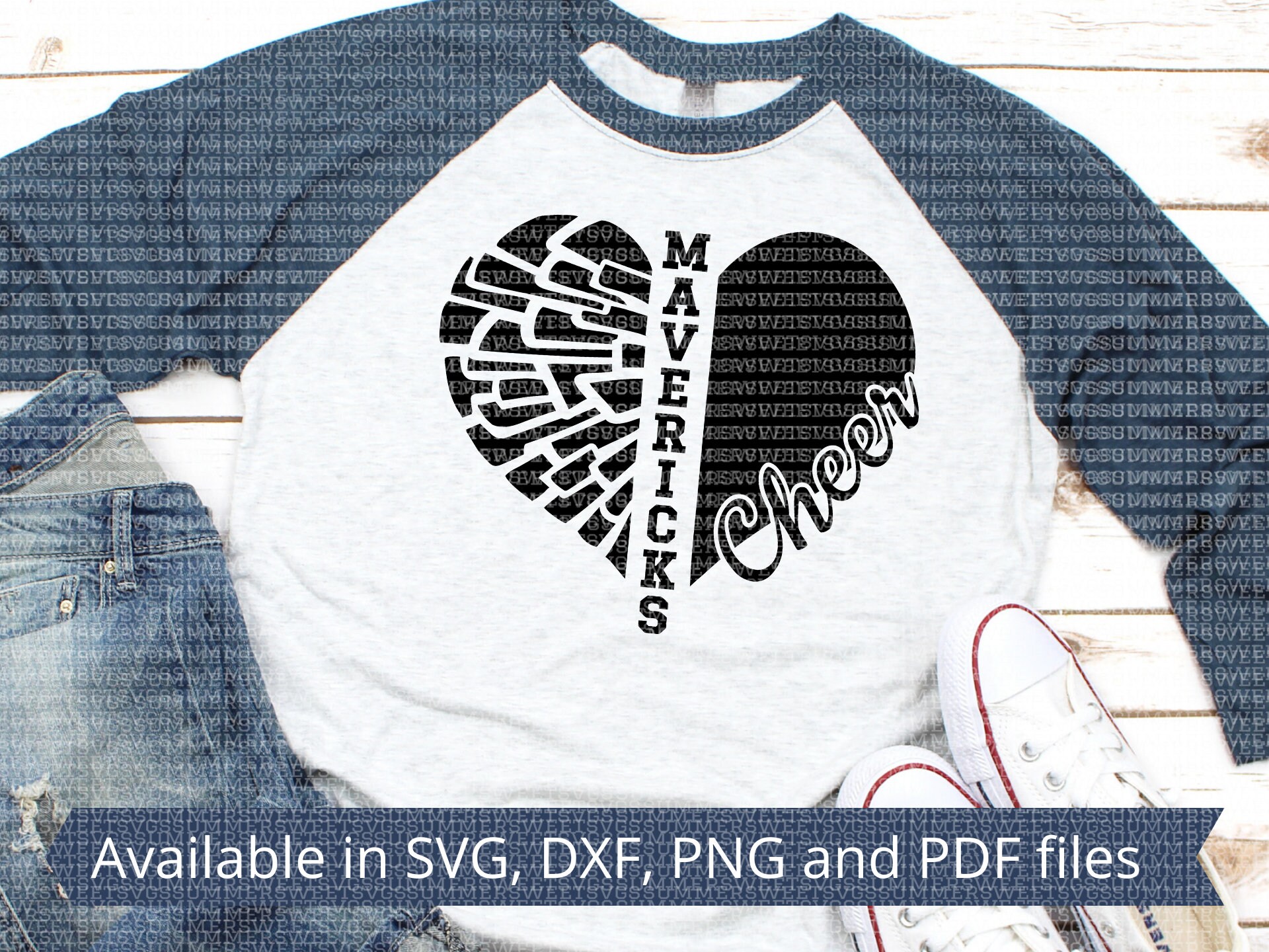 Mavericks Cheer SVG Cheer Heart Svg Team Spirit Svg Png - Etsy