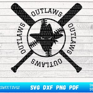 Outlaws SVG Baseball Team Spirit Outlaw Cheerleader - Etsy