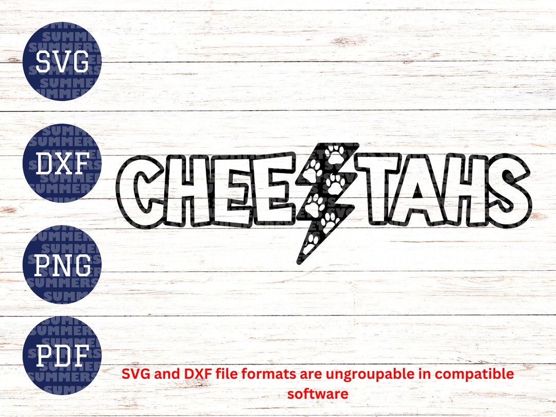 Cheetahs SVG Cheetah Png Lightning Bolt SVG Paw Print - Etsy