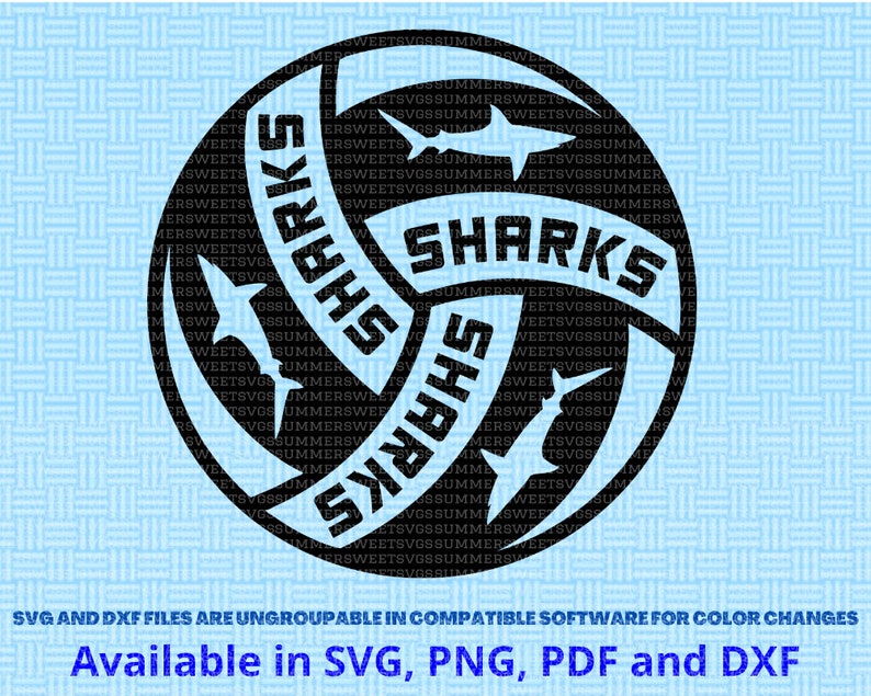 Sharks Svg Team Spirit Volleyball Svg Cheer Mom Cricut Cut - Etsy