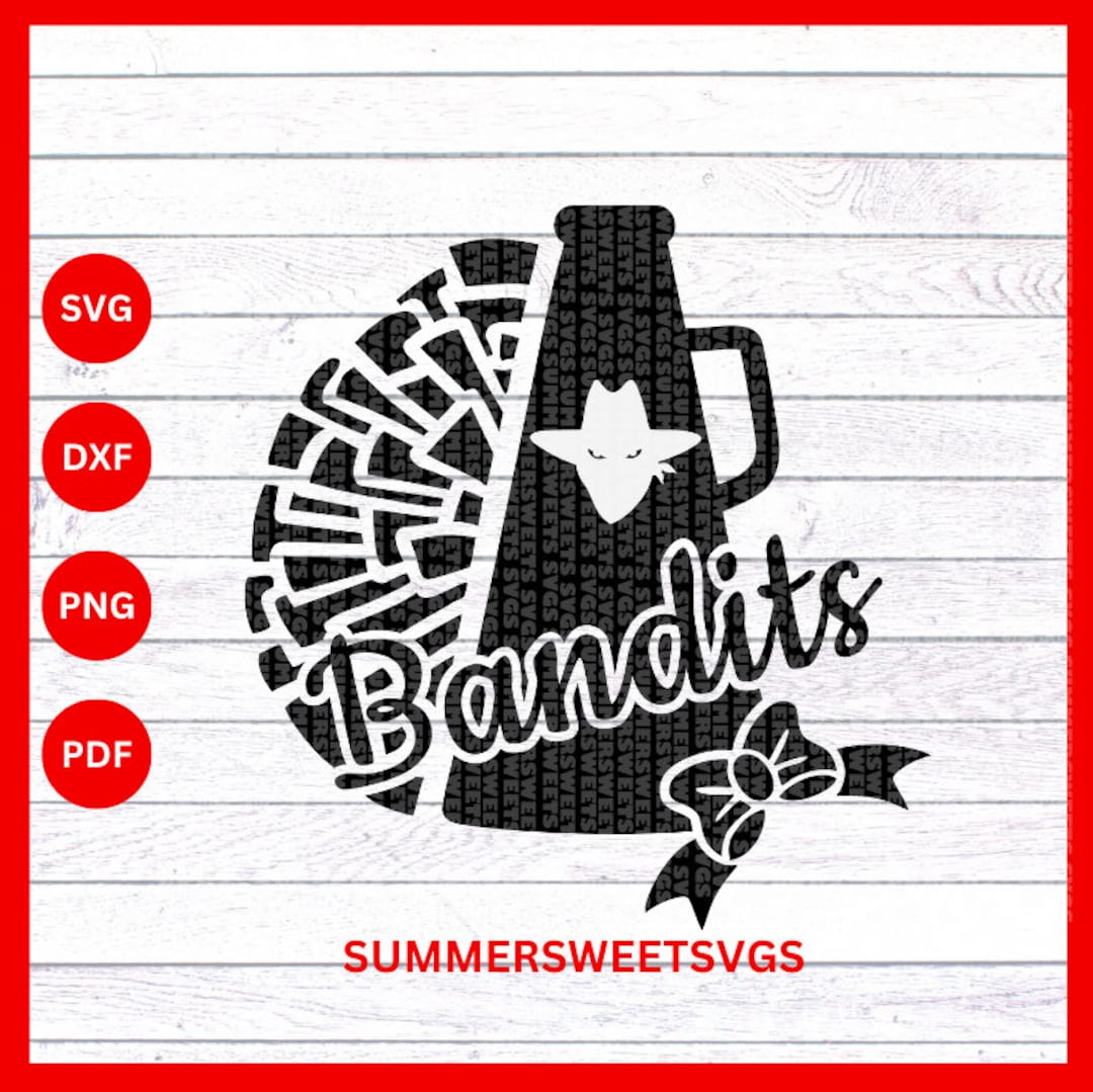 Bandits Svgcheer Svgmegaphone Svgpom Pomcheer Mom Team - Etsy