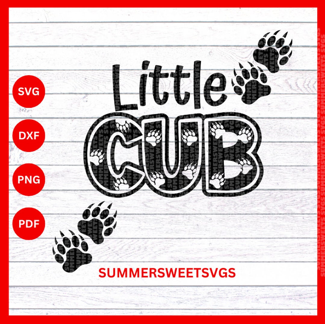Bear Cub SVG, Paw Print SVG, Little Bear Cub, Elementary School ...