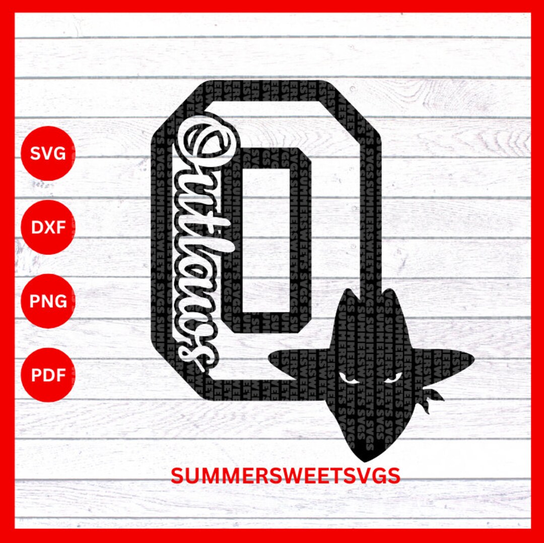 Outlaws Svg Dxf Png Boys Cheer Printable Letter O Cheer Mom - Etsy