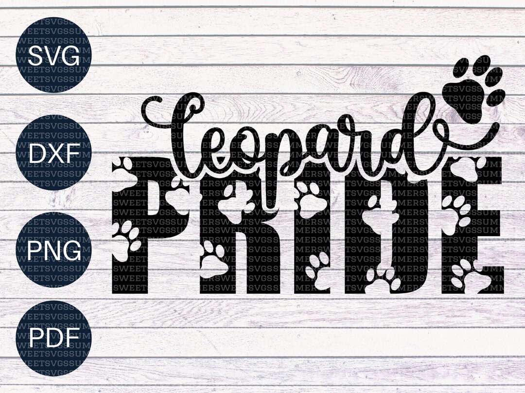 Leopard Pride SVG Paw Print Team Spirit Leopards Svg Cheer - Etsy
