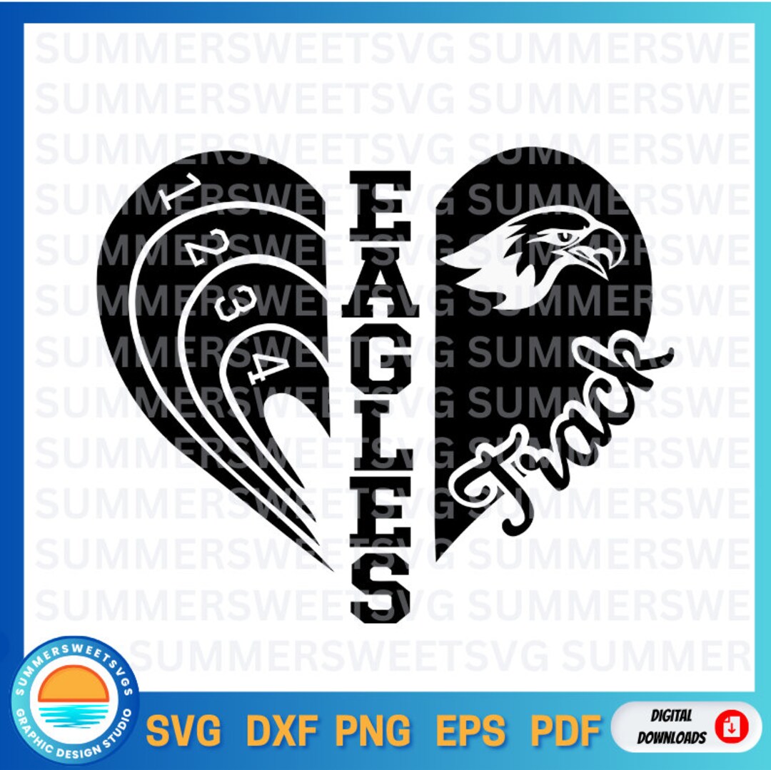 Eagles Svg, Track Svg, Track and Field Svg, Team Spirit Svg, Heart ...