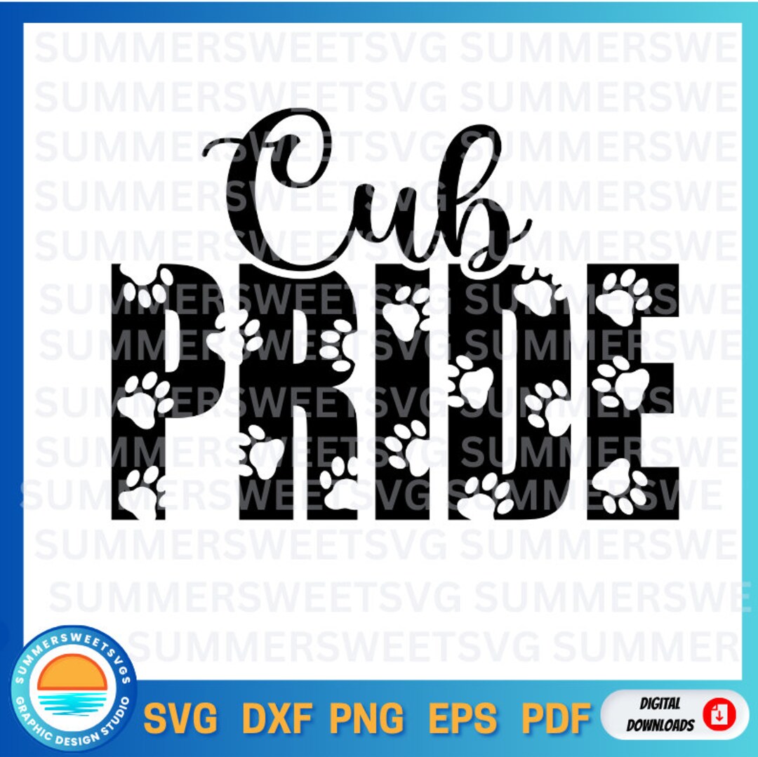 Cub Pride SVG, Paw Print Svg, Team Spirit Svg, Pride Shirt Svg, Cheer ...