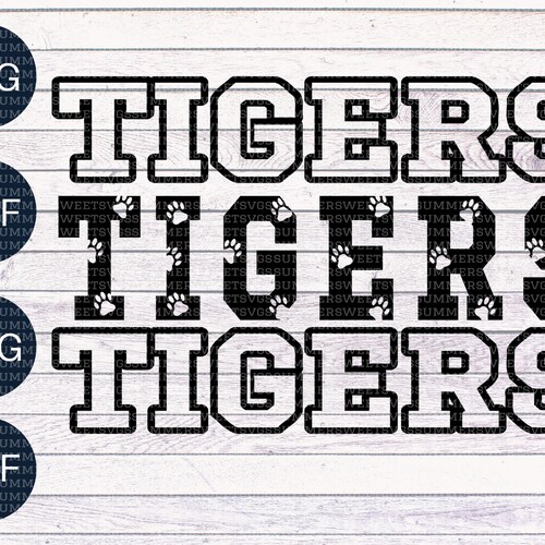 Tiger School Spirit Svg Cheer Svg Cheer Mom Svg Paw Prints - Etsy